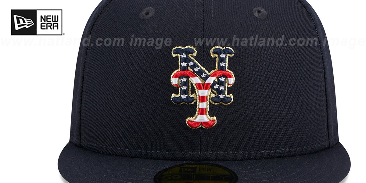 New York Mets 2023 JULY 4TH STARS N STRIPES Fitted Hat