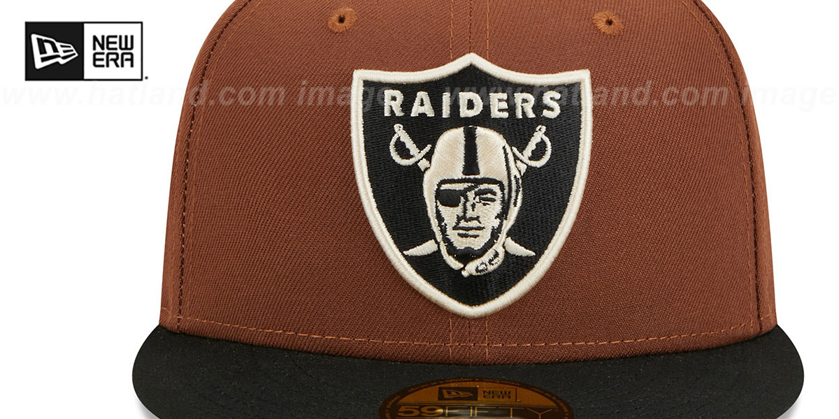 Las Vegas Raiders HARVEST SIDE-PATCH Brown-Black Fitted Hat