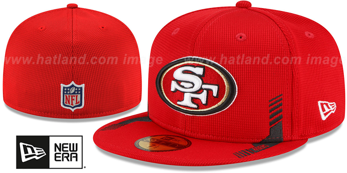 San Francisco 49ers 2021 NFL SIDELINE HOME Red Fitted Hat