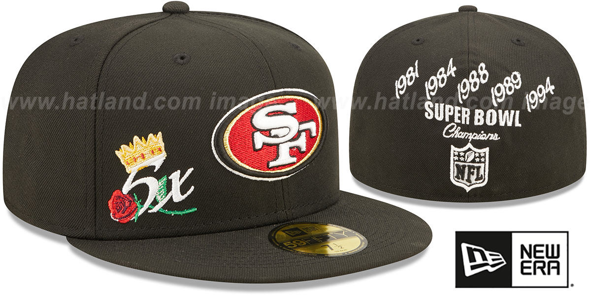 San Francisco 49ers CROWN CHAMPS Black Fitted Hat by New Era