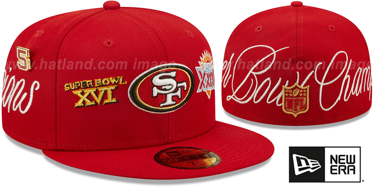 San Francisco 49ers HISTORIC CHAMPIONS Red Fitted Hat