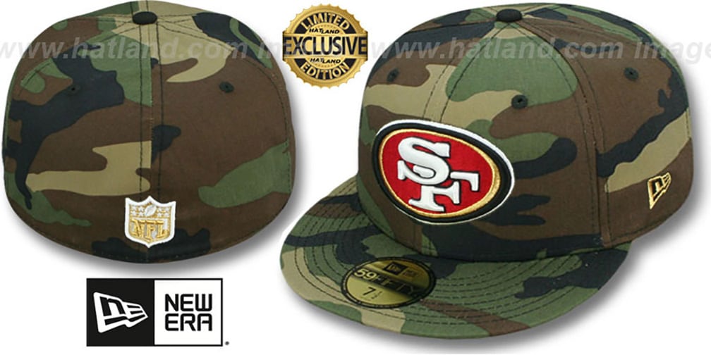 San Francisco 49ers NFL TEAM-BASIC Army Camo Fitted Hat
