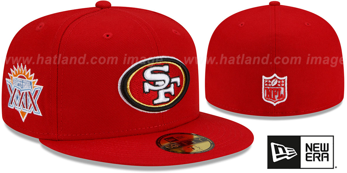 San Francisco 49ers SUPER BOWL XXIX SIDE-PATCH Red Fitted Hat