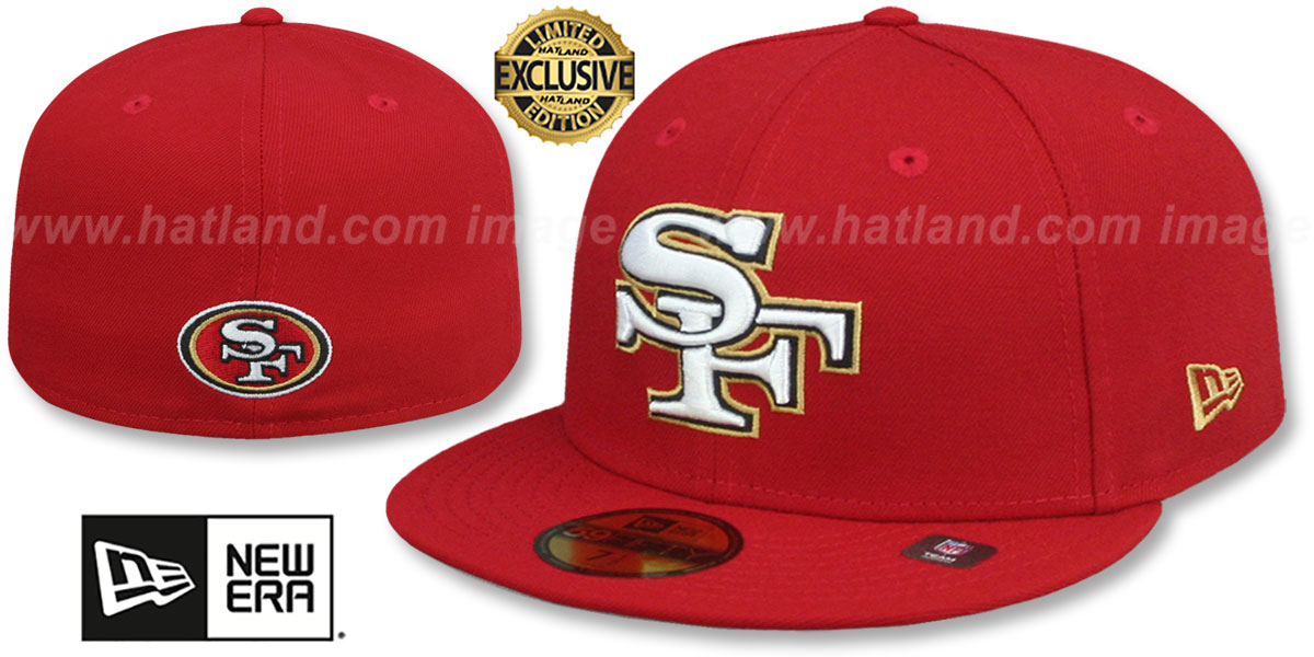 San Francisco 49ers THROWBACK NFL LIGATURE Red Fitted Hat