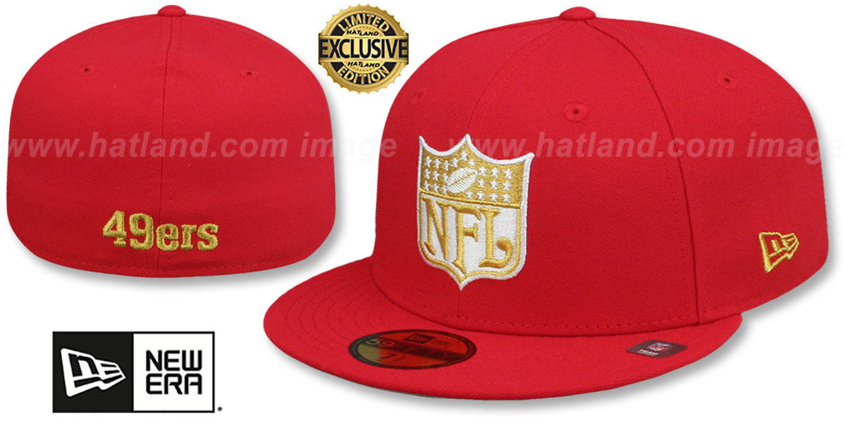 San Francisco 49ers THROWBACK NFL SHIELD-BASIC Red Fitted Hat