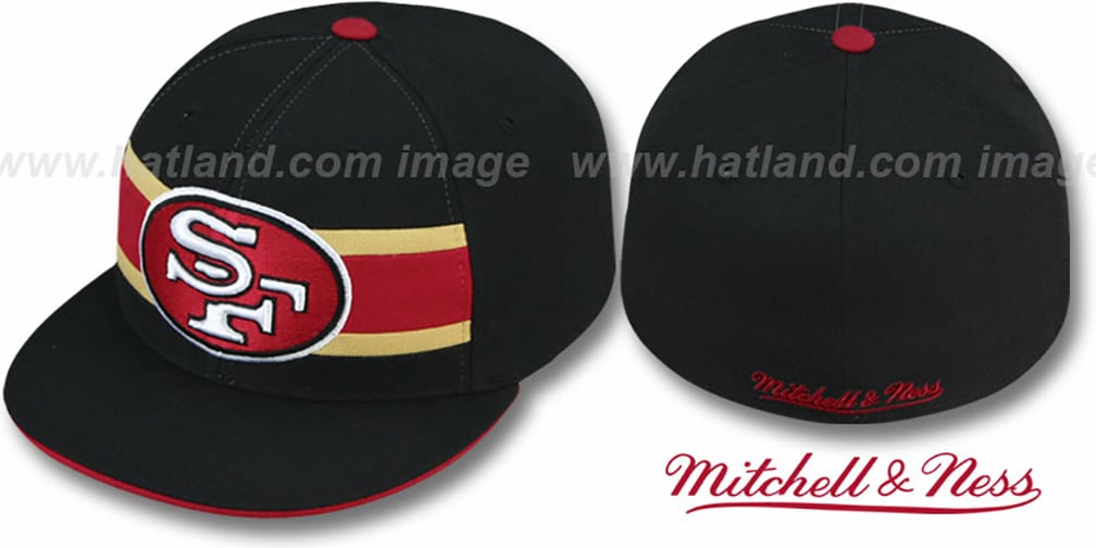 49ers THROWBACK TIMEOUT Black Fitted Hat