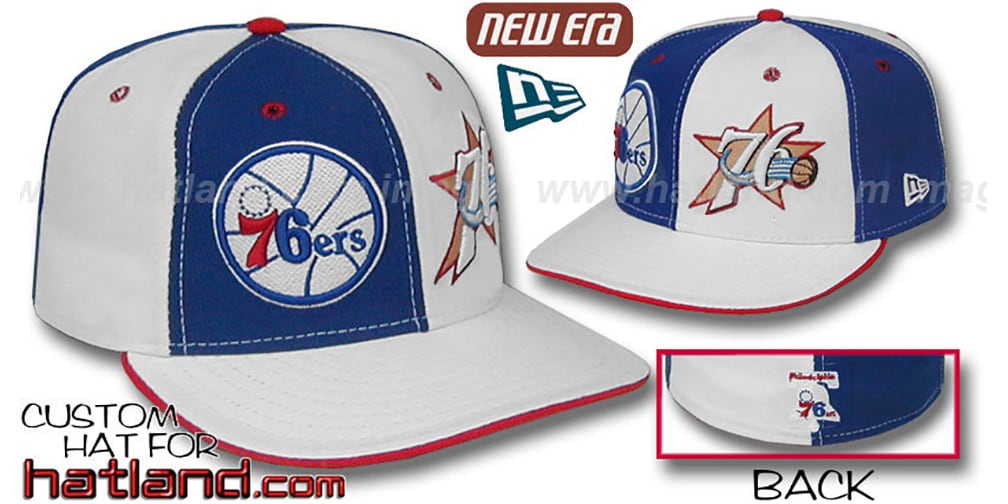 Philadelphia 76ers DW THEN and NOW Royal-White Fitted Hat