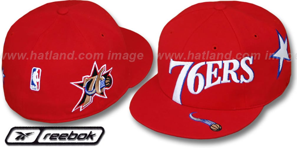 Philadelphia 76ers ELEMENTS Fitted Hat by Reebok - red