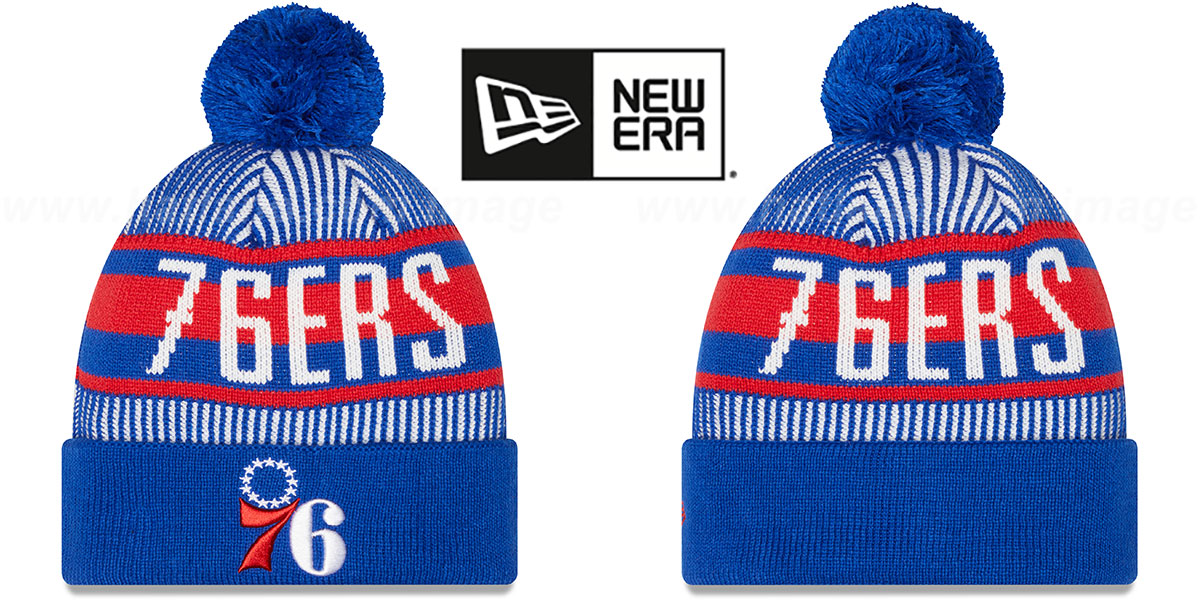 Philadelphia 76ers STRIPED Knit Beanie Hat by New Era