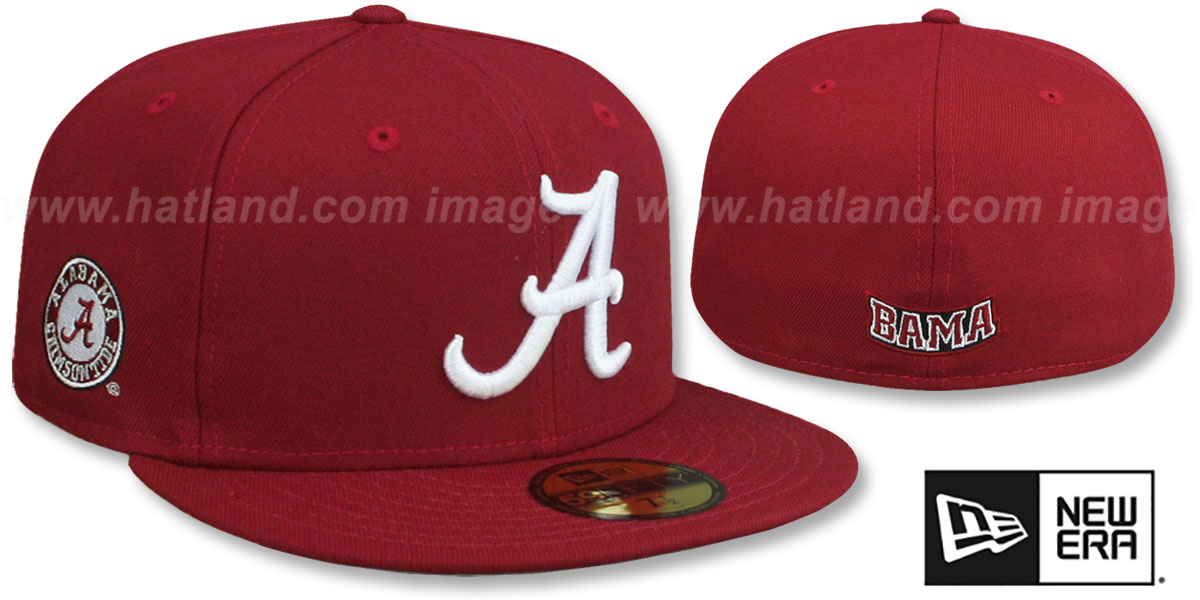 Alabama NCAA TEAM-BASIC SIDE PATCH Burgundy Fitted Hat