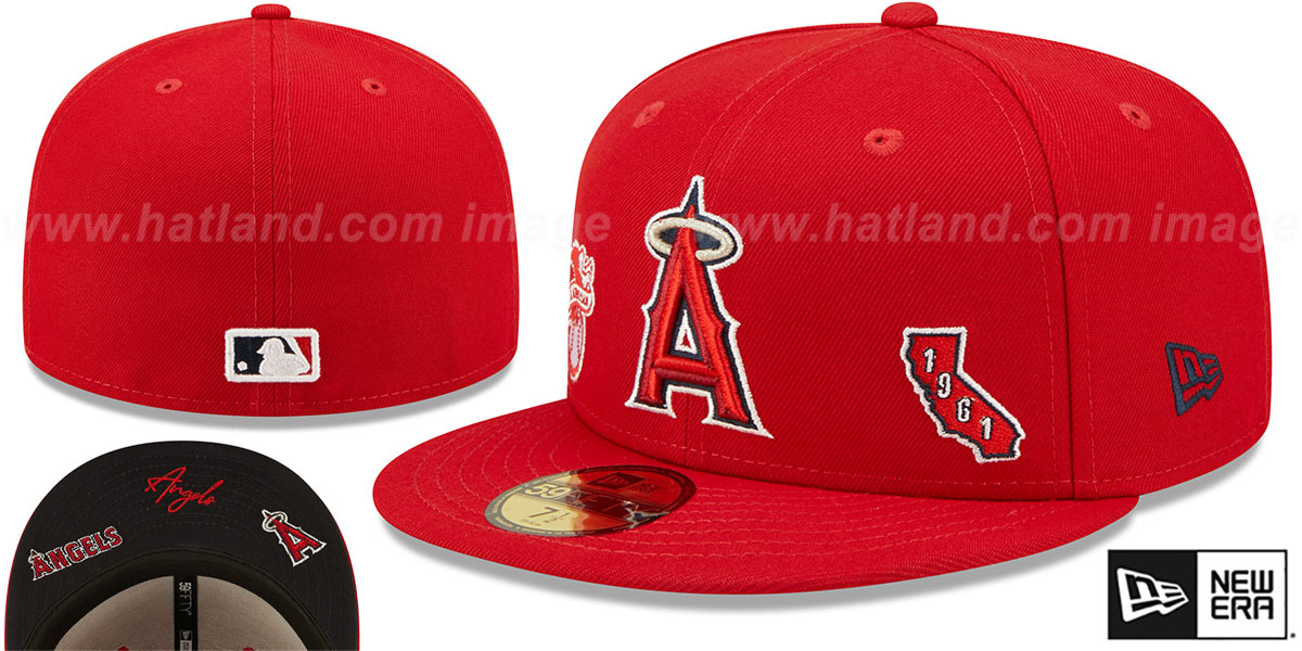 Los Angeles Anaheim Angels TRIPLE THREAT IDENTITY Red Fitted Hat