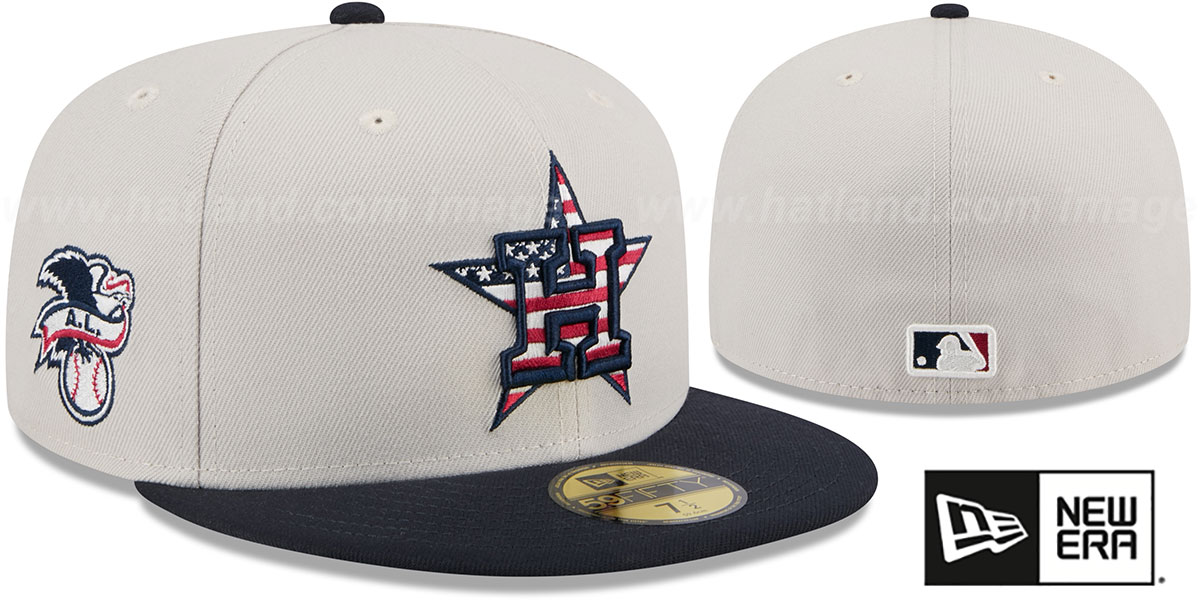 Houston Astros 2024 JULY 4TH STARS N STRIPES Fitted Hat