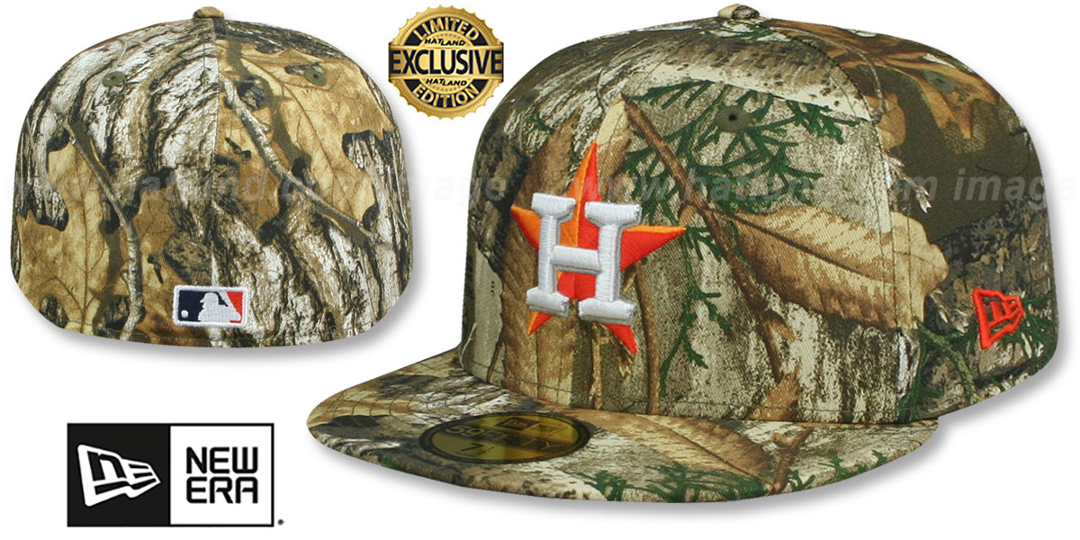 Houston Astros MLB TEAM-BASIC Realtree Camo Fitted Hat