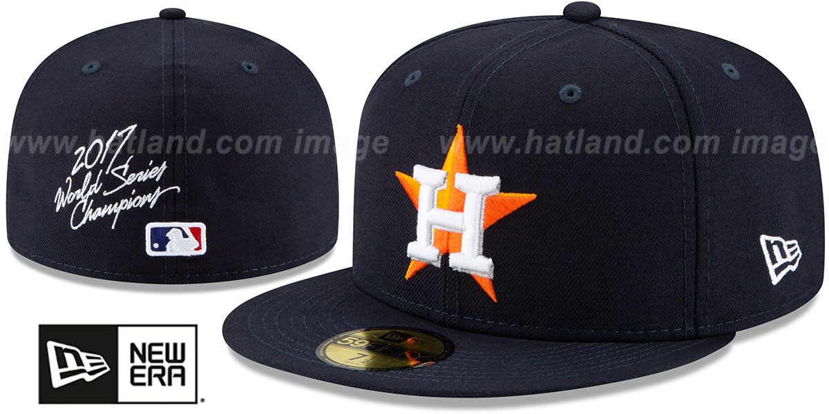 Houston Astros WORLD SERIES CHAMPS ELEMENTS Navy Fitted Hat
