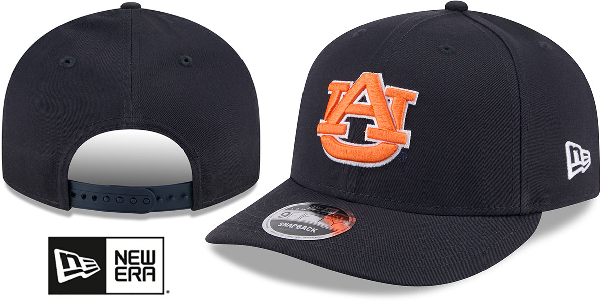 Auburn LOW-CROWN TEAM-BASIC SNAPBACK Navy Hat by New Era