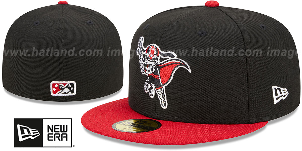 Birmingham Barons MILB MARVEL DEFENDERS Black-Red Fitted Hat
