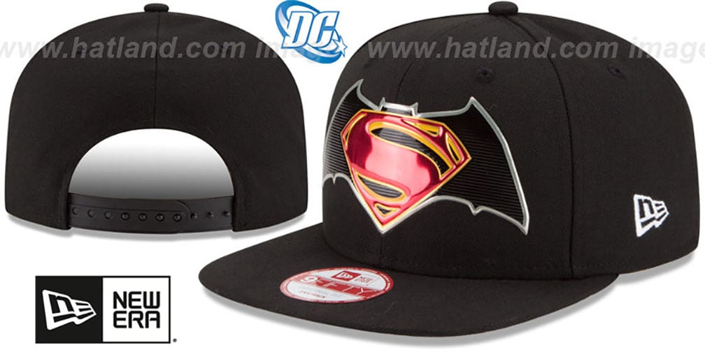 DC Batman VS Superman TITLE CHROME SNAPBACK Black Hat