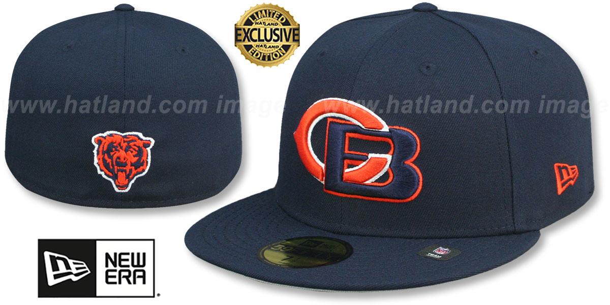 Chicago Bears NFL LIGATURE Navy Fitted Hat by New Era