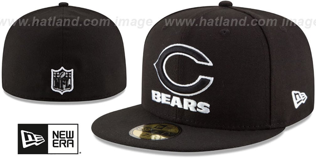 Chicago Bears NFL TEAM-BASIC Black-White Fitted Hat