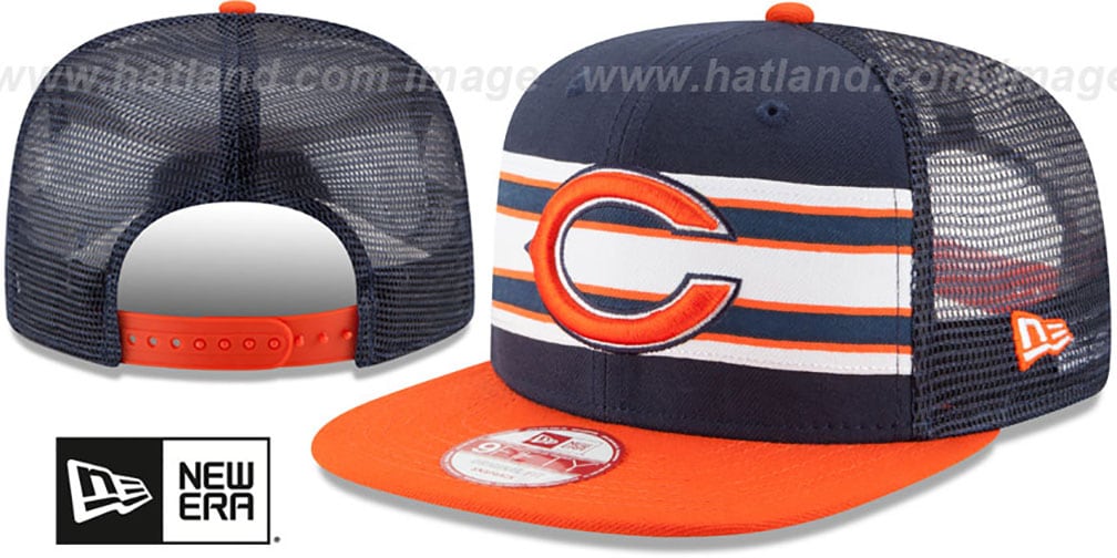 Bears THROWBACK-STRIPE SNAPBACK Navy-Orange Hat by New Era