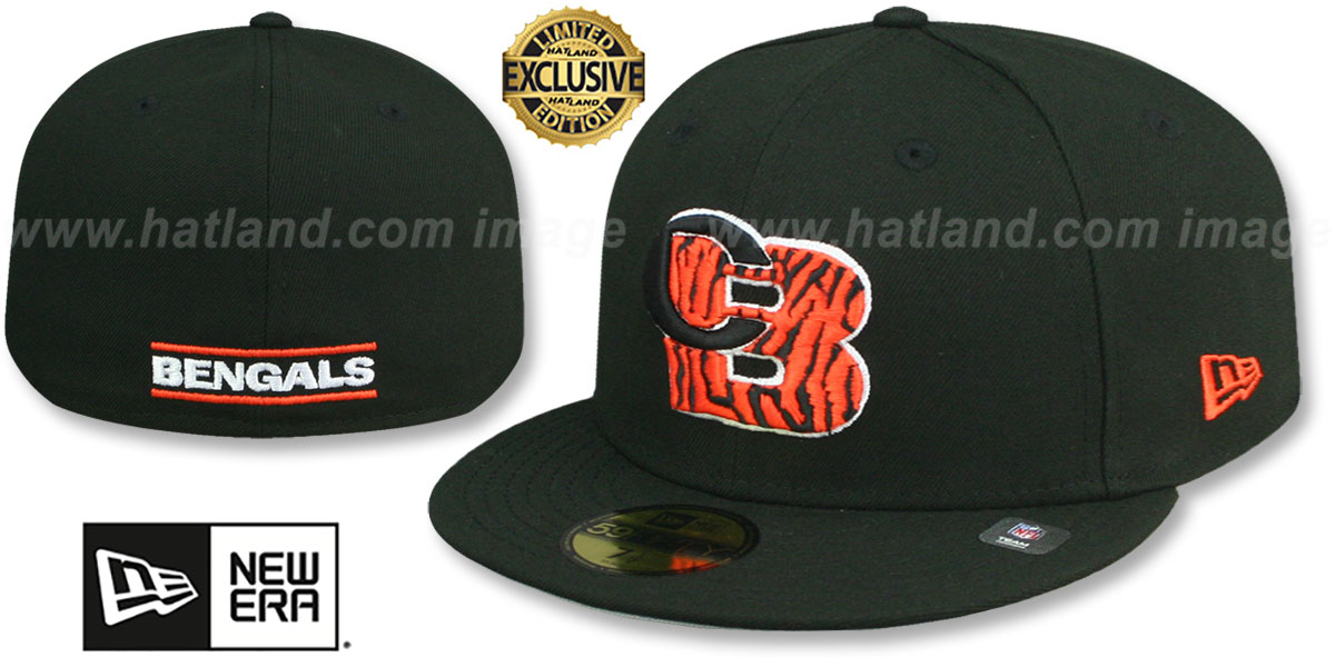 Cincinnati Bengals THROWBACK NFL LIGATURE Black Fitted Hat