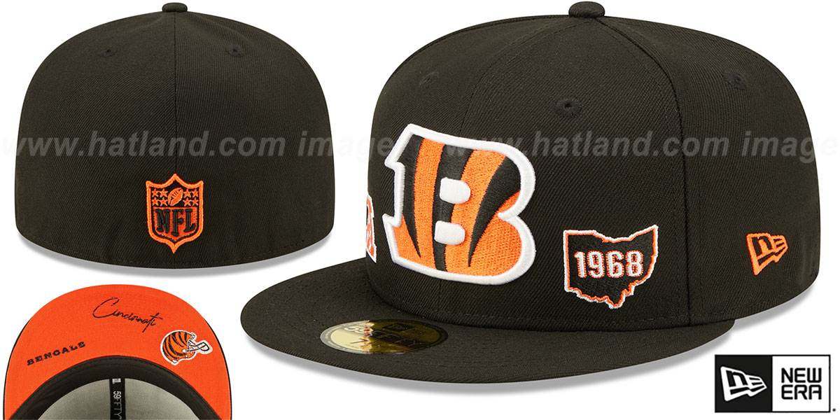 Cincinnati Bengals TRIPLE THREAT IDENTITY Black Fitted Hat
