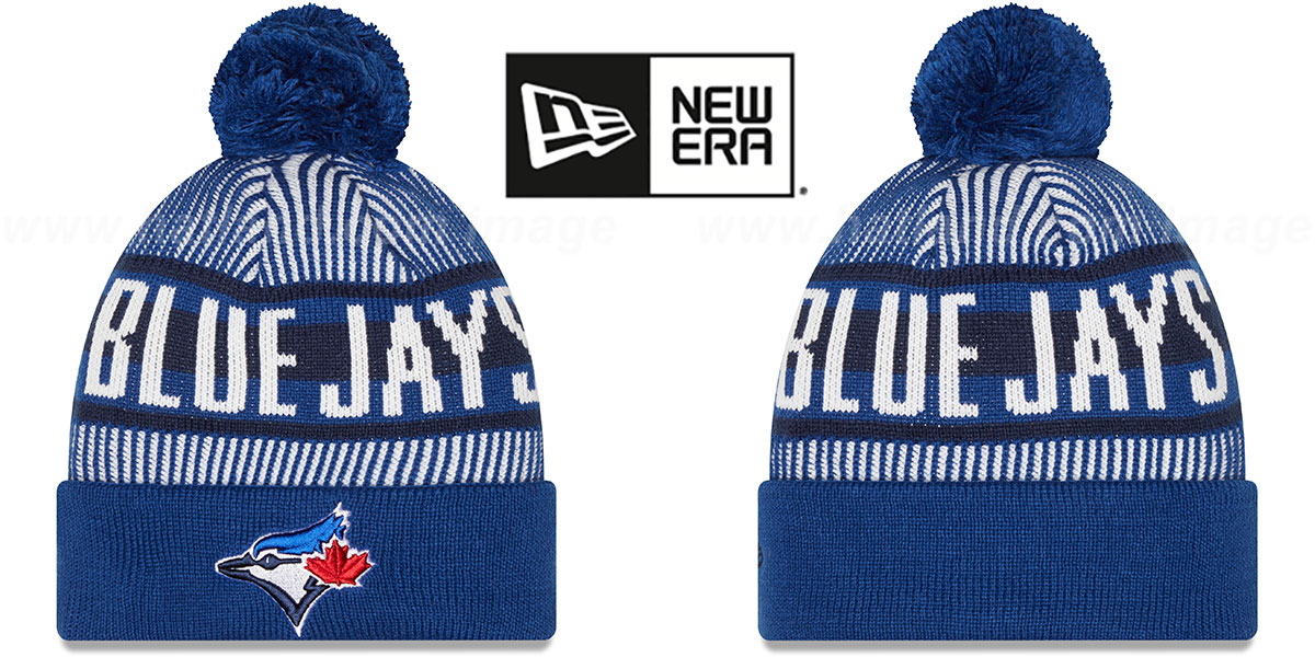 Toronto Blue Blue Jays STRIPED Knit Beanie Hat by New Era