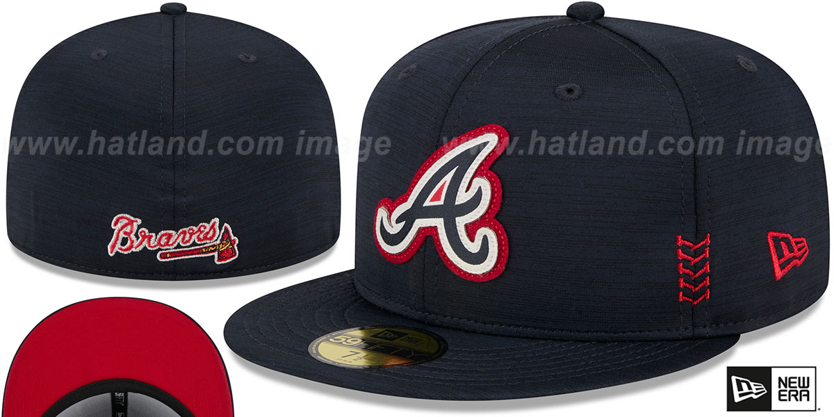 Atlanta Braves 2024 ALTERNATE CLUBHOUSE Heather Navy Fitted Hat