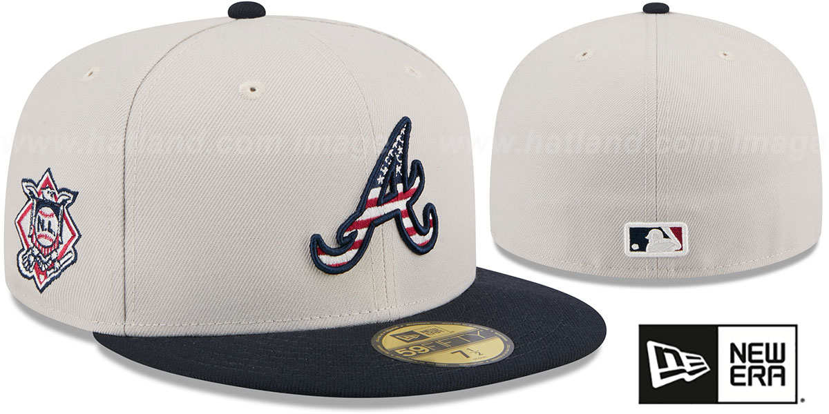 Atlanta Braves 2024 JULY 4TH STARS N STRIPES Fitted Hat