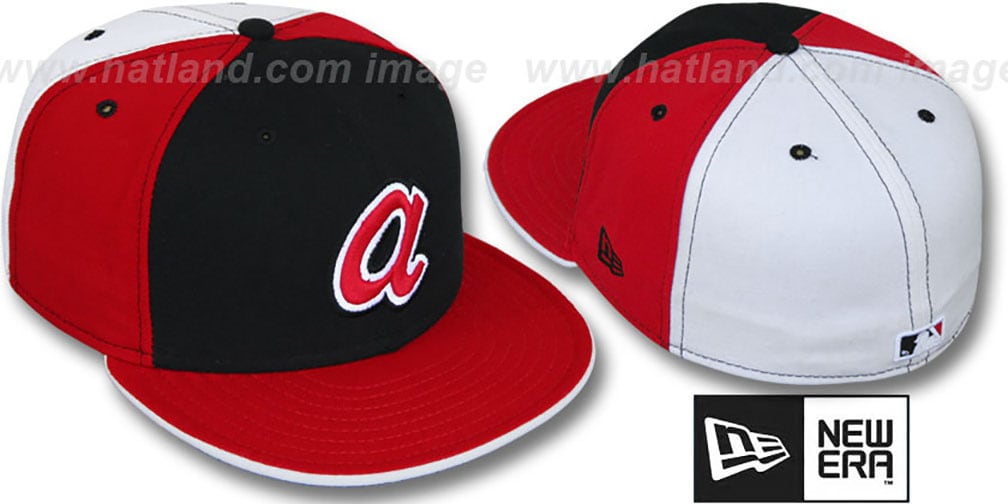 Braves COOP PINWHEEL Black-Red-White Fitted Hat by New Era