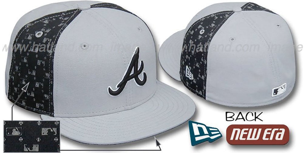 Braves MLB FLOCKING PINWHEEL Grey-Black Fitted Hat