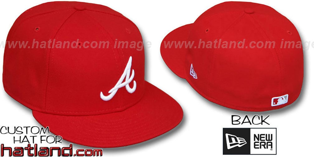 Atlanta Braves TEAM BASIC Red-White Fitted Hat by New Era