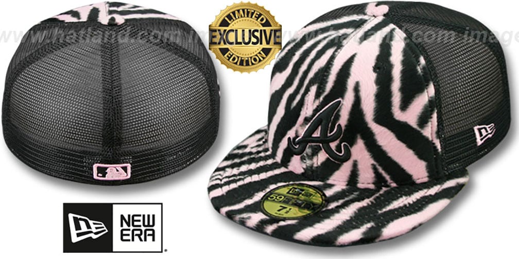 Atlanta Braves ZEBRA ANIMAL-FUR MESH-BACK Fitted Hat