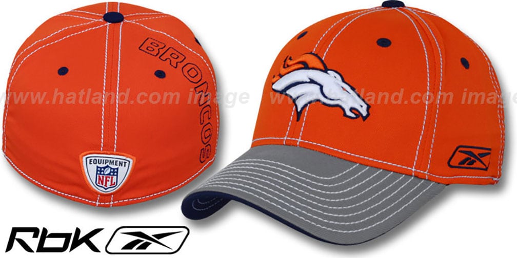 Broncos 2008-09 SIDELINE-2 FLEX Orange-Grey Hat by Reebok