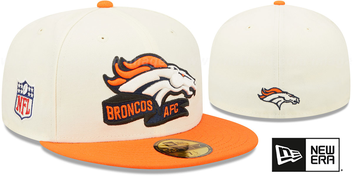 Denver Broncos 2022 NFL SIDELINE Cream-Orange Fitted Hat