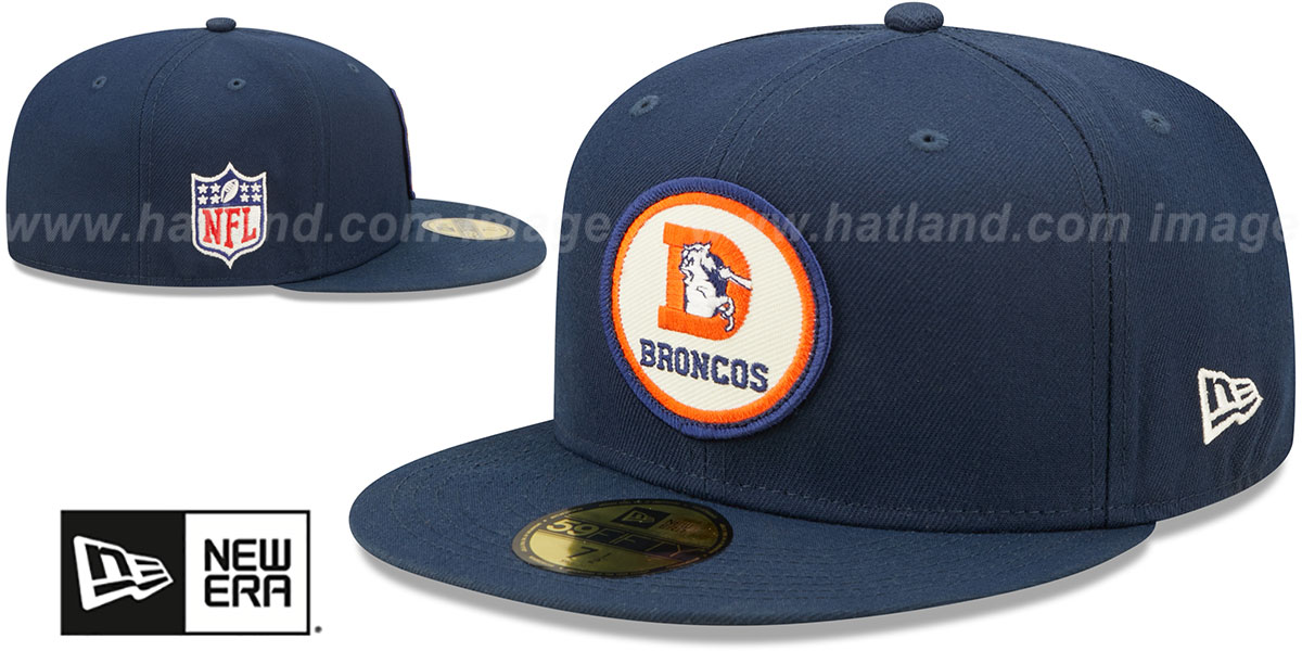Denver Broncos 2022 NFL THROWBACK SIDELINE Navy Fitted Hat