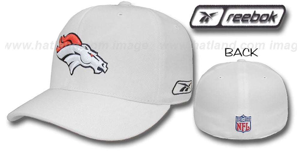 Broncos COACHES Fitted Hat by Reebok - white