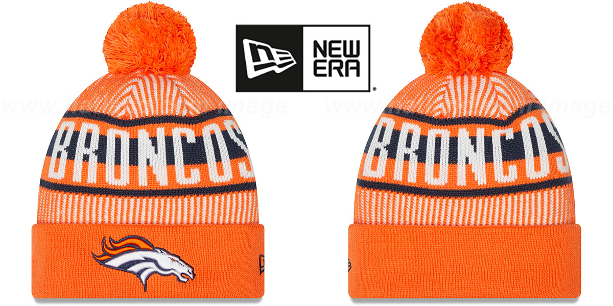 Denver Broncos STRIPED Knit Beanie Hat by New Era