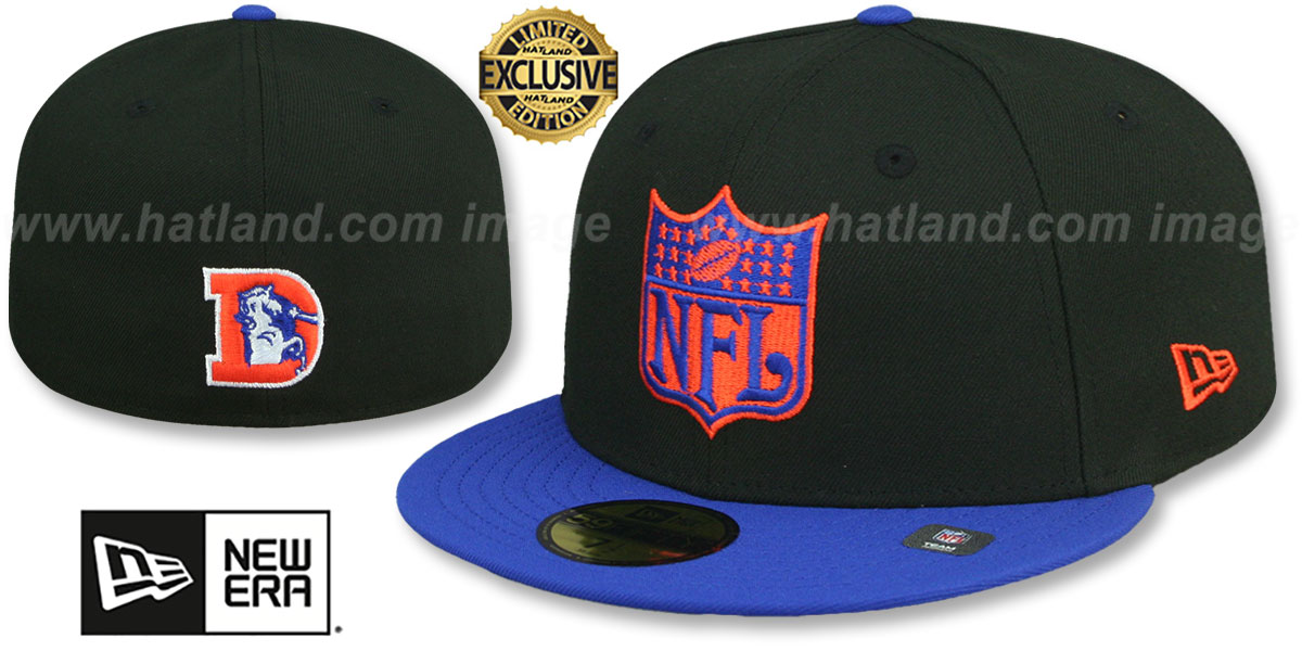 Denver Broncos THROWBACK NFL SHIELD-BASIC Black-Royal Fitted Hat