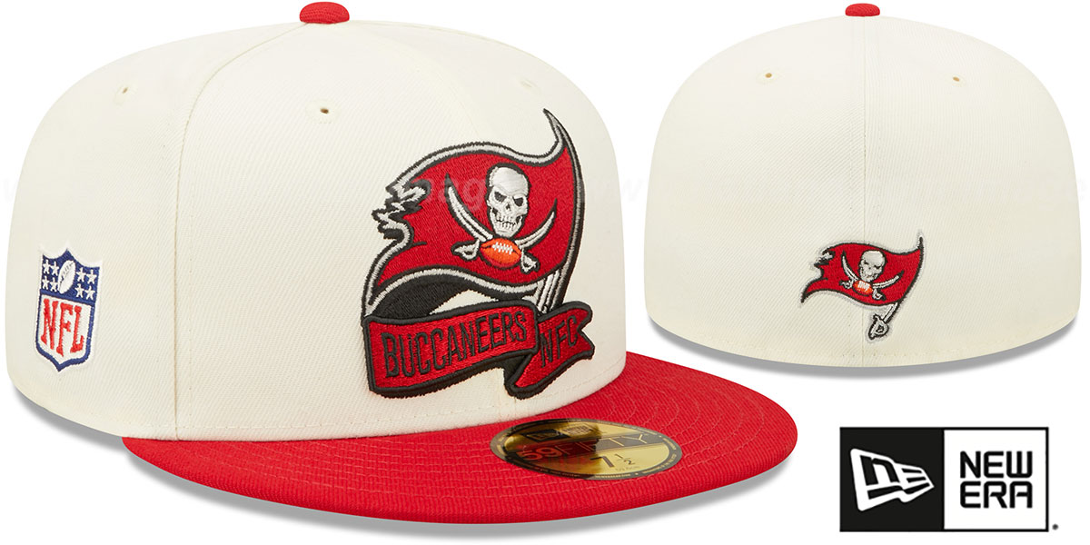 Tampa Bay Buccaneers 2022 NFL SIDELINE Cream-Red Fitted Hat