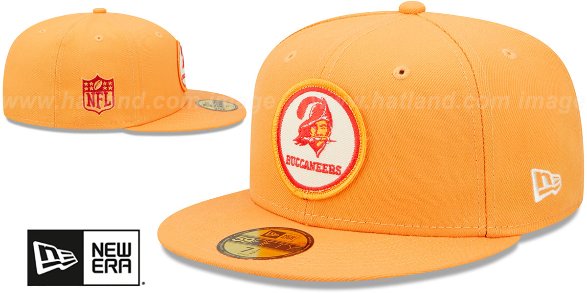 Tampa Bay Buccaneers 2022 NFL THROWBACK SIDELINE Orange Fitted Ha