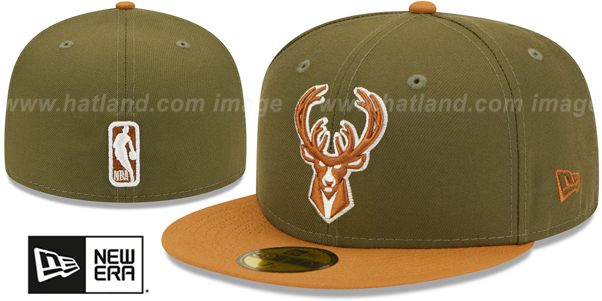 Milwaukee Bucks 2T COLOR PACK Olive-Tan Fitted Hat