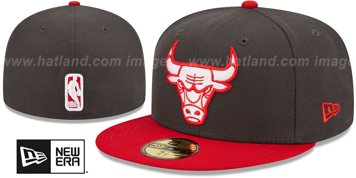 Chicago Bulls 2T COLOR PACK Charcoal-Red Fitted Hat