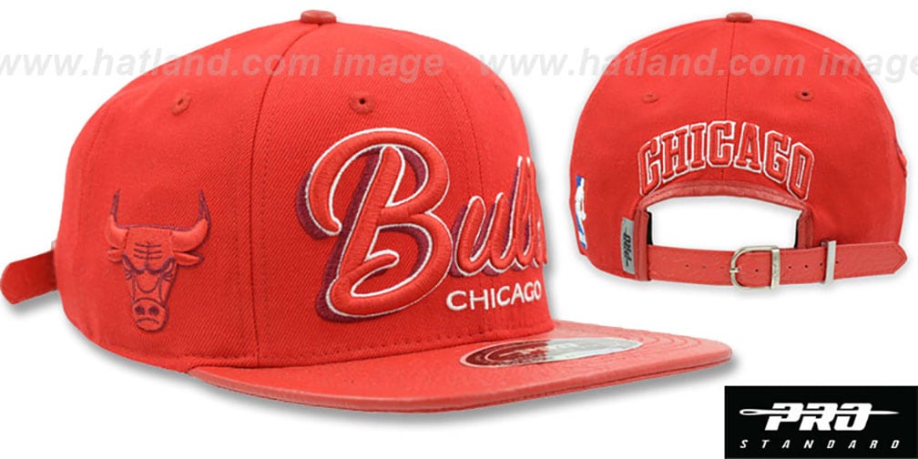Bulls DROP SHADOW SCRIPT STRAPBACK Red-Red Hat