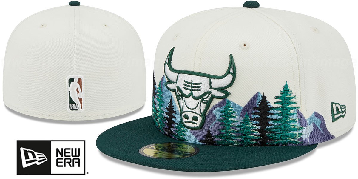 Chicago Bulls EVERGREEN White-Green Fitted Hat by New Era