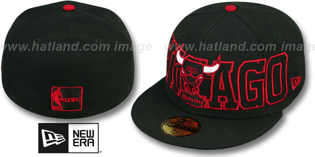 Chicago Bulls HWC WRAP-IT-UP Black Fitted Hat by New Era