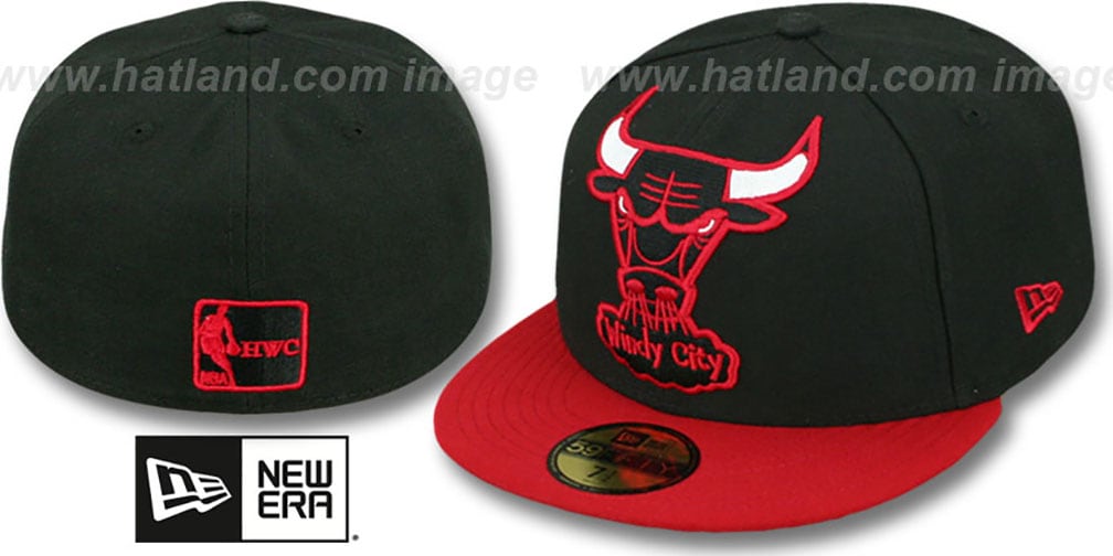 Chicago Bulls MIGHTY-XL Black-Red Fitted Hat by New Era