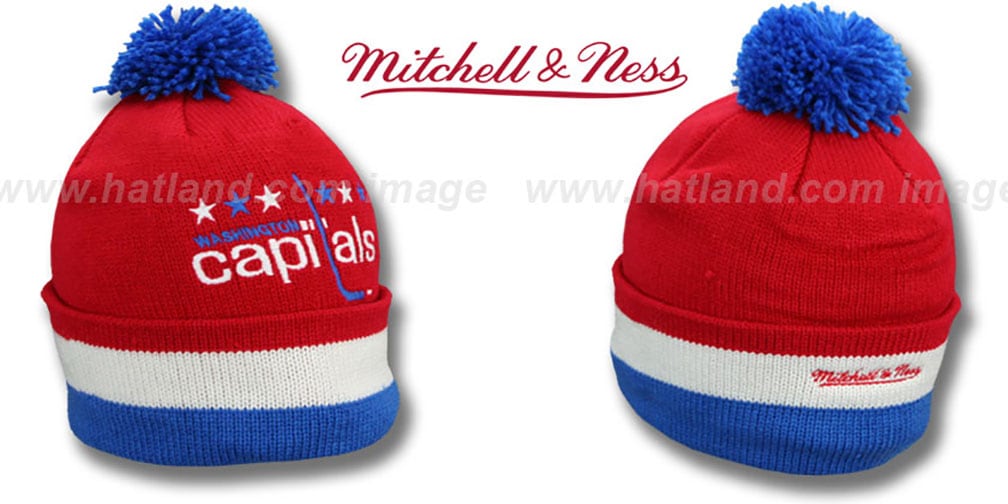 Capitals XL-LOGO BEANIE Red by Mitchell and Ness