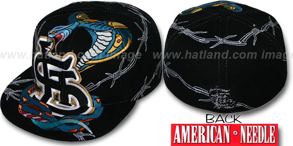 Cardinals SNAKE BITE Black Fitted Hat by American Needle