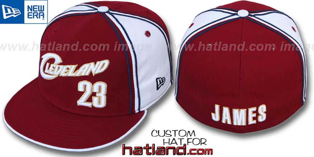 Cavaliers LEBRON JAMES TEAM-UP Burgundy-White Fitted Hat